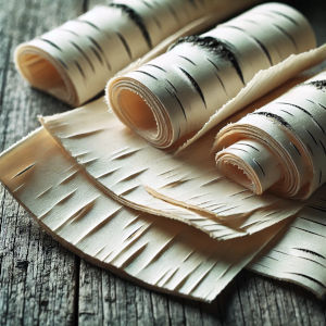 Thin, natural strips of bark are braided or woven into charms and ...