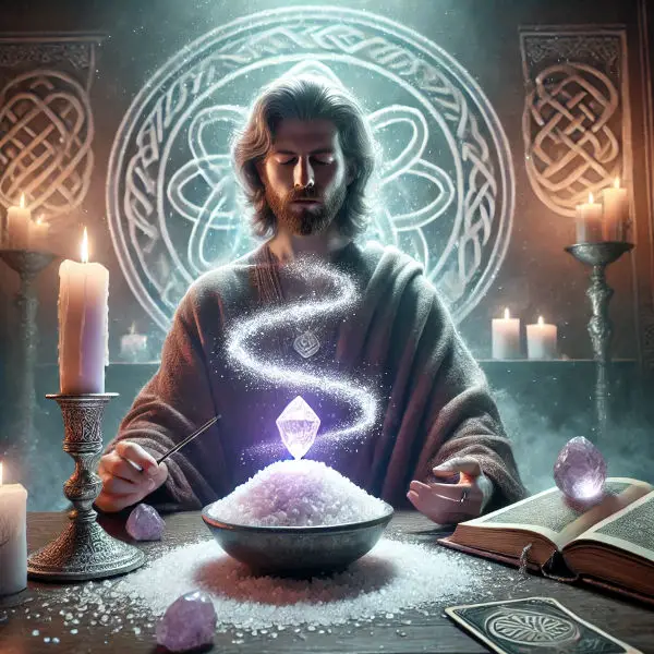 Celtic Salt (grounding agent) A small dish (to hold the salt) Clear ...