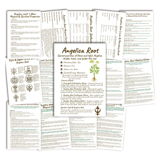 Angelica Root Grimoire • Printable A5 Herbal Magic Pages (16-Page Set) 4